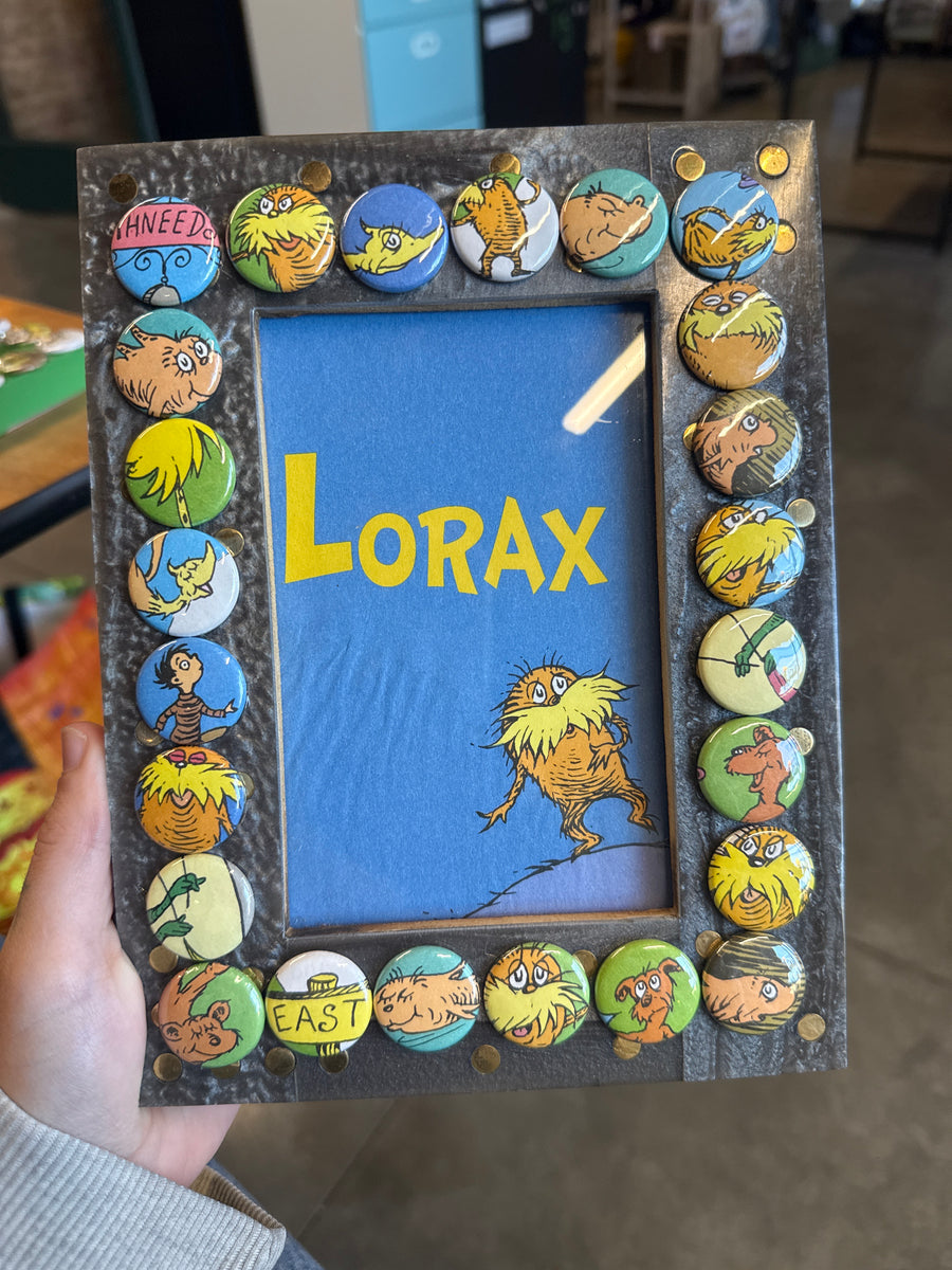 Handmade Lorax button frame – The Glitter Workshop