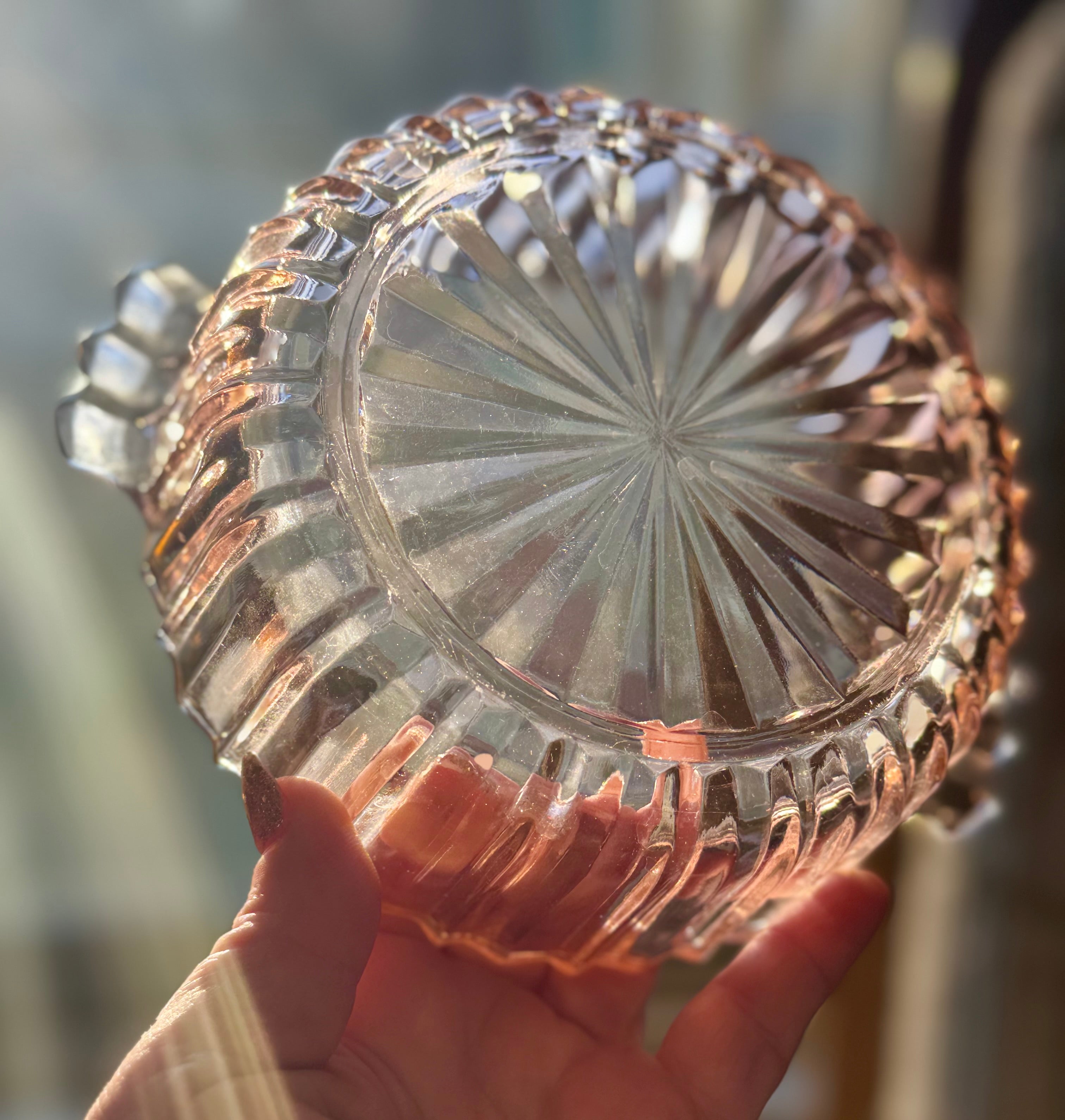 Jeannette Glass “Windsor” Pink Depression Glass Candy Dish with Lid ...